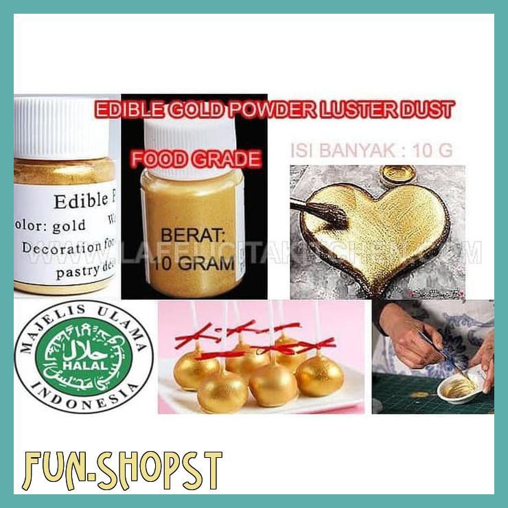 Jual RU METALLIC GOLD LUSTRE BUBUK EMAS EDIBLE FONDANT DEKORASI CAKE ...