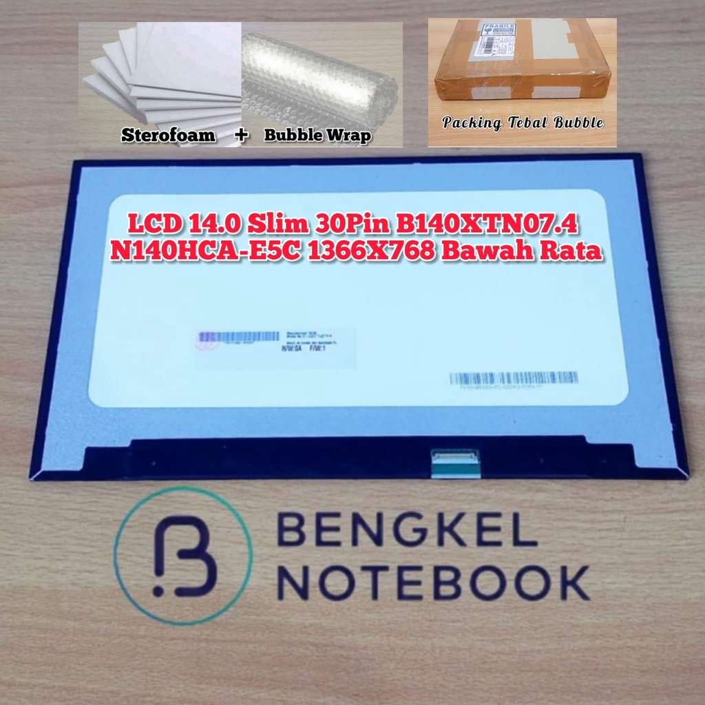 Jual LCD 14.0" Slim 30pin 1366X768 30PIN PCB Rata Flat PCB Inverter ...