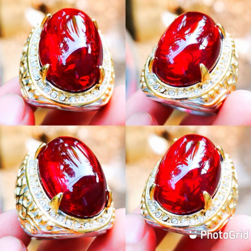 Jual Batu permata merah siam jumbo super crystal | Shopee Indonesia