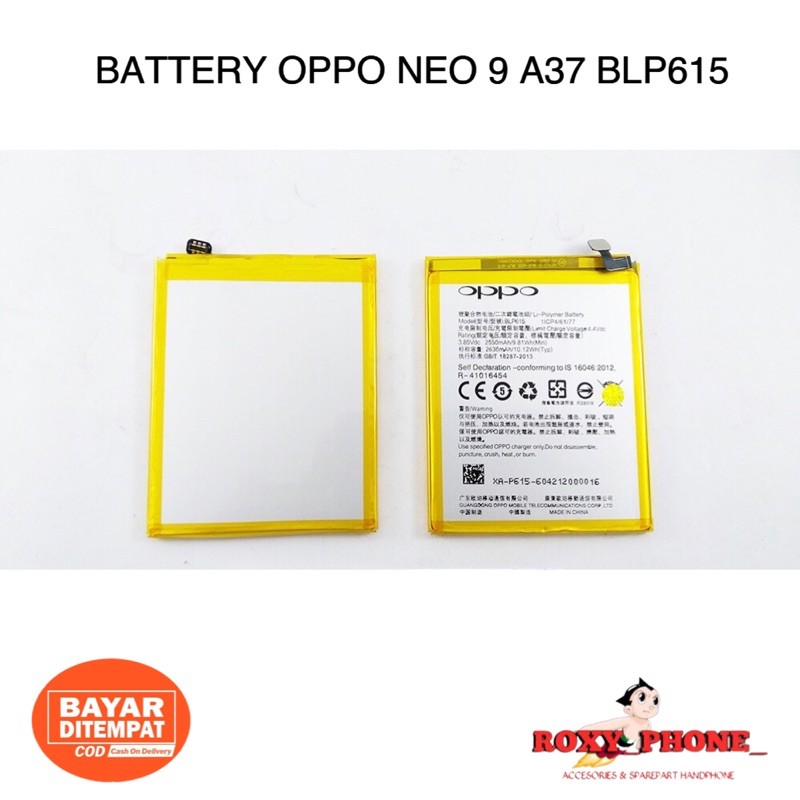 Jual BATTERY BATERAI BATRE BATU OPPO NEO 9 A37 A37F BLP615 BLP-615 ...