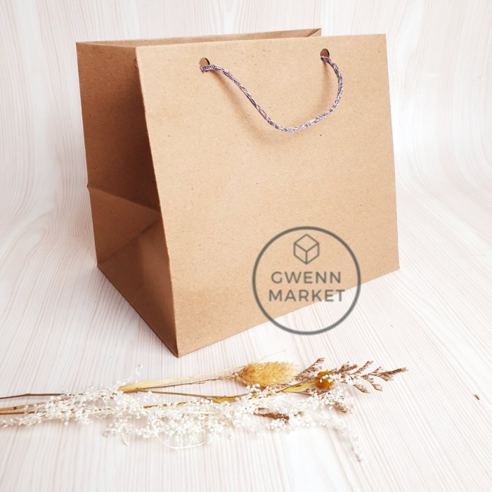 Jual Bunga- Paper Bag Coklat 26X18X21 Paperbag Brownies Kertas Polos ...