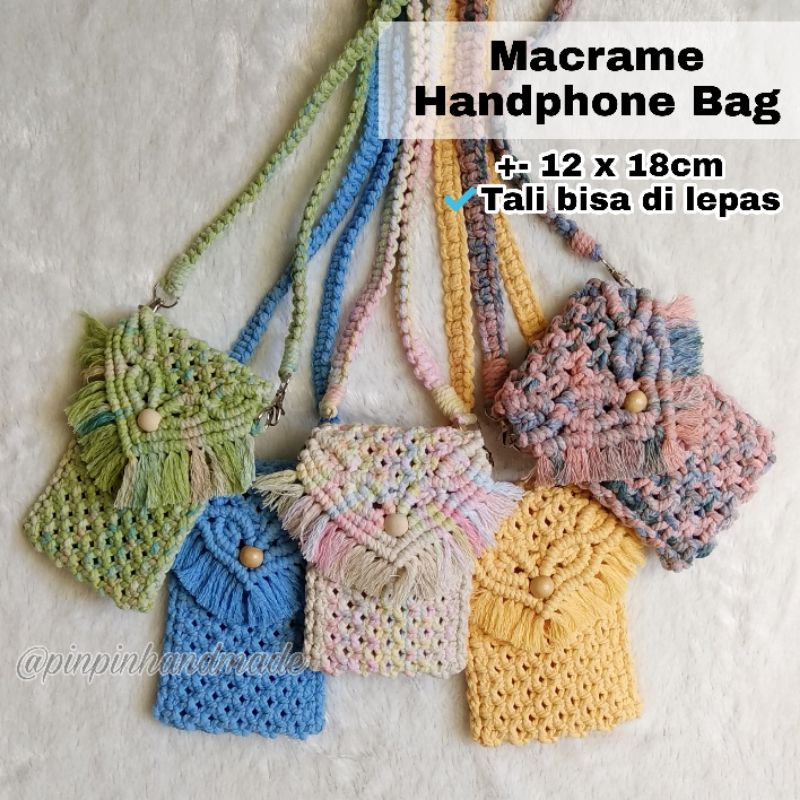 Jual Tas Macrame handphone sling bag anyaman rajut Pinpin handmade ...