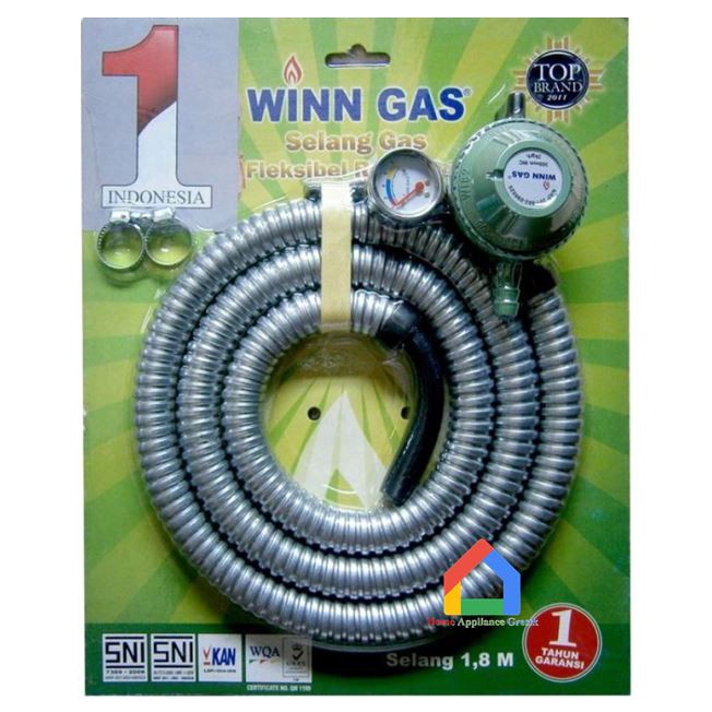 Jual Selang dan Regulator Gas LPG Winn Gas W 418 M / Regulator + Selang ...