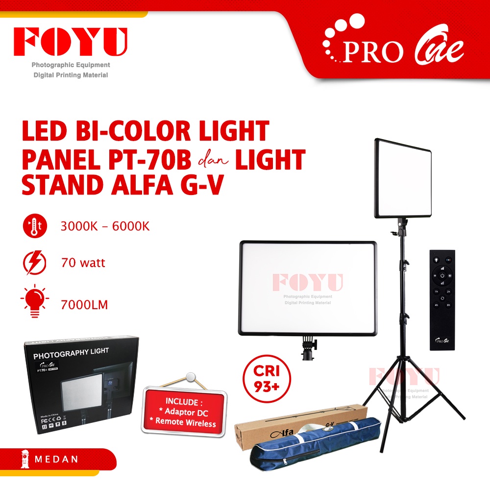 Jual LED BiColor Light Panel Lampu Kotak Penerangan Continuous Kelvin Make Up MUA Pro One PT-70B ...