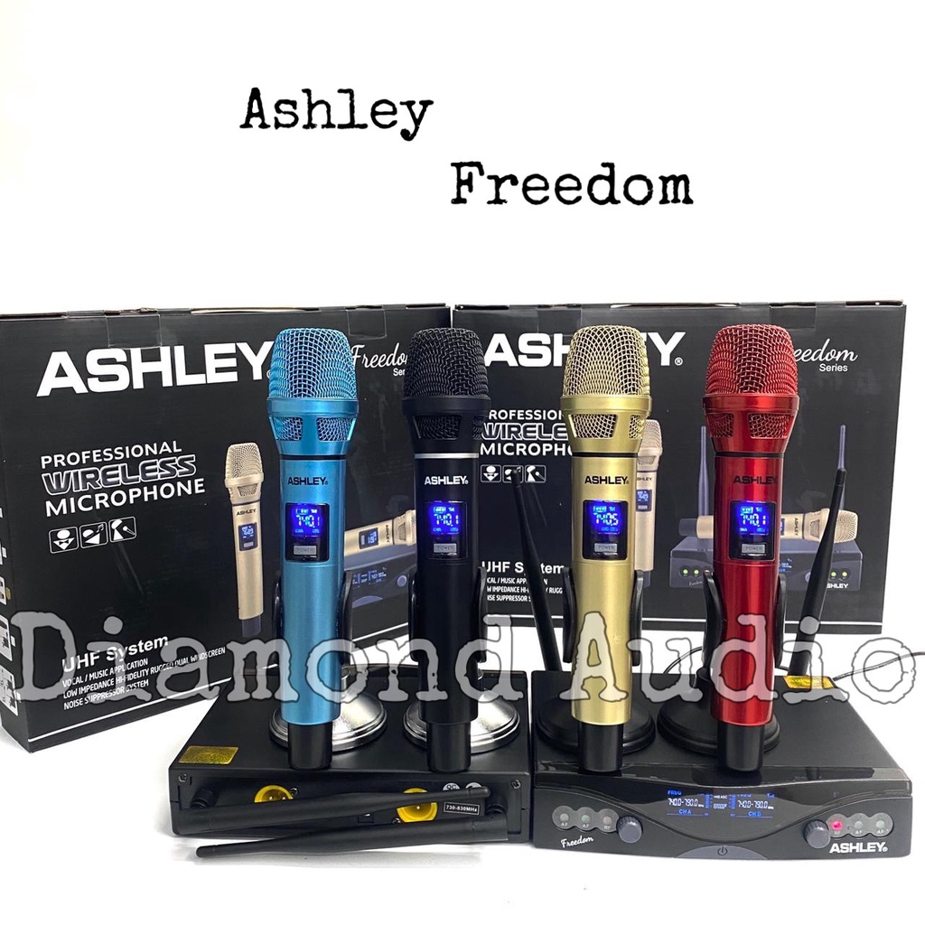 Jual Mic Wireless Ashley freedom Hitam Uhf Handheld Original Microphone ...