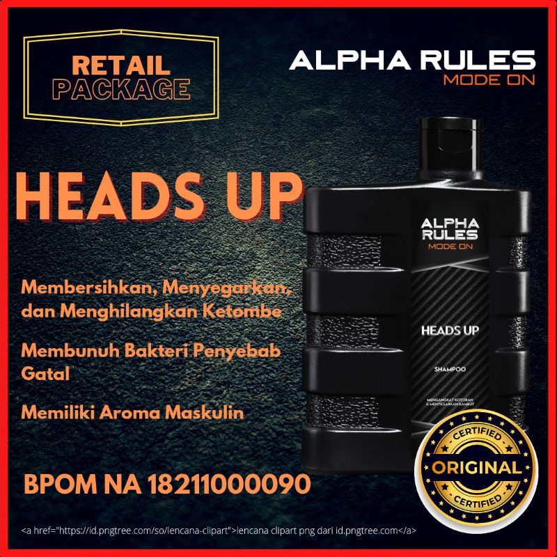Jual ALPHA RULES - HEADS UP BY DEDDY CORBUZIER (SHAMPOO) | Shopee Indonesia