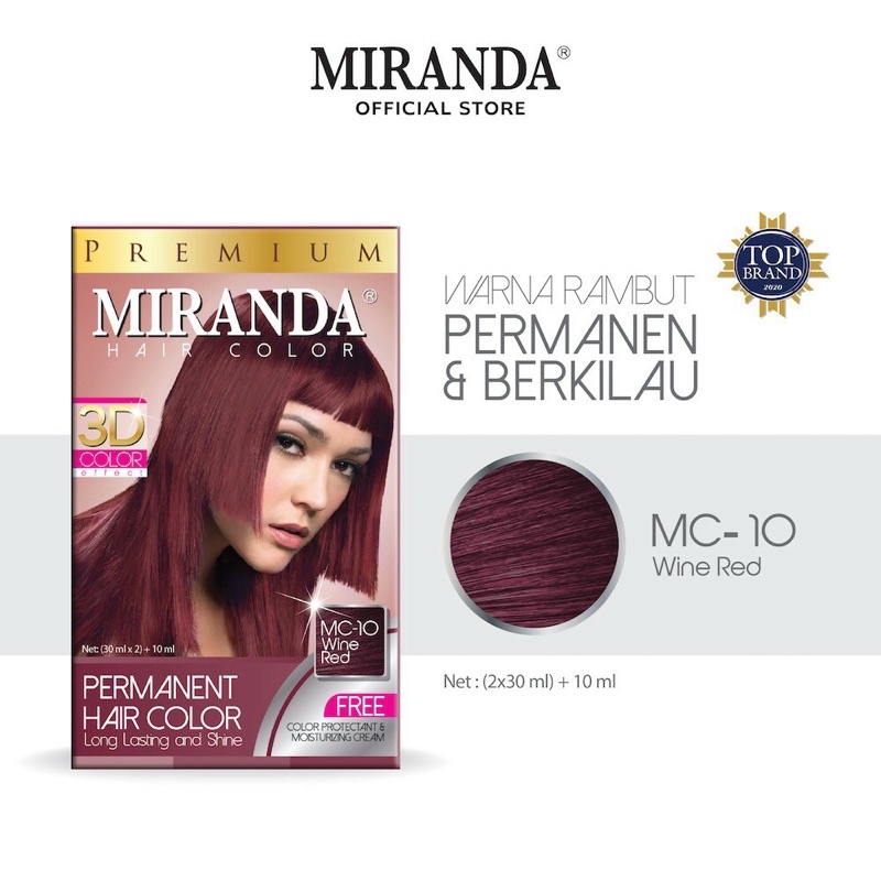 Jual Miranda Hair Color MC-10 Wine Red | Shopee Indonesia