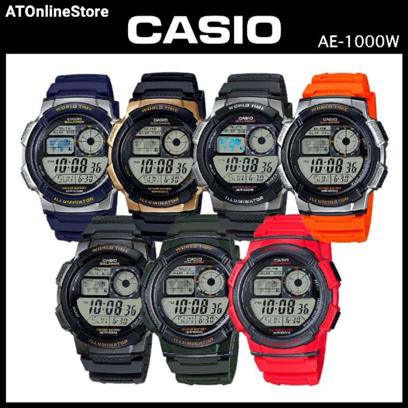 Jual Jam Tangan Digital Pria Casio AE 1000W 1AV 1BV 1A3V 2AV 3AV4AV 4BV ORIGINAL Resmi | Shopee ...