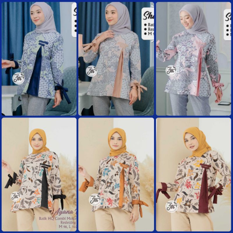 Jual tey-17 Batik wanita ASJ SA HRB026 Kenongo Kemeja Tosca Pendek | Shopee Indonesia