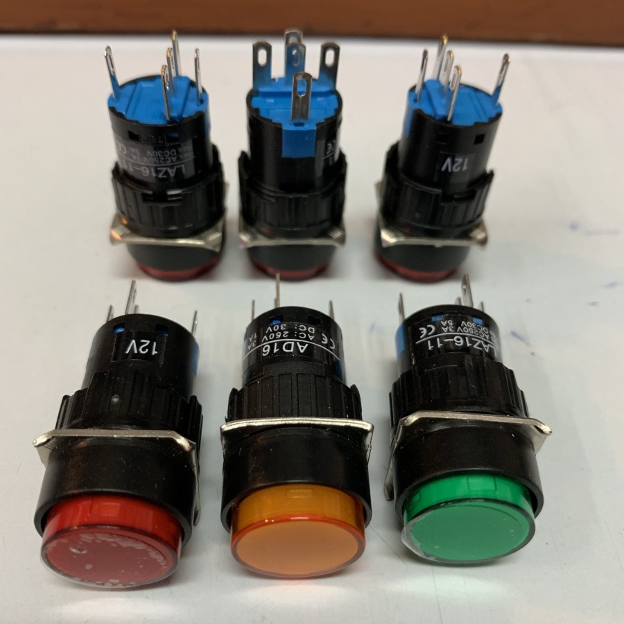 Jual Push Button On Off / Saklar Switch AD16 Bulat 5Pin 5p 12Volt 12V ...