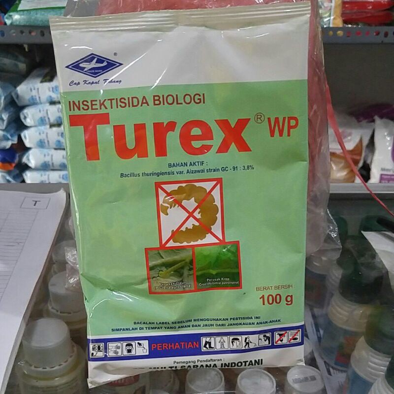 Jual PRODUK- INSEKTISIDA BIOLOGI TUREX 100 WP PEMBASMI HAMA ULAT ...