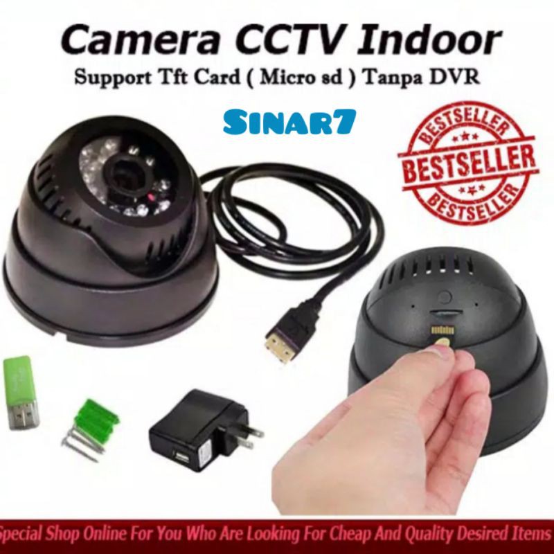 Jual Kamera CCTV indoor memory card tanpa DVR/ Camera CCTV penyimpanan via micro sd | Shopee ...