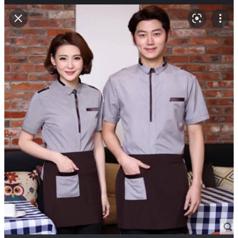 Jual seragam restoran bordir plus apron | Shopee Indonesia