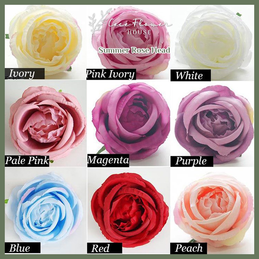Jual Bunga Artificial Dekorasi Backdrop Summer Rose Head (10Pcs ...