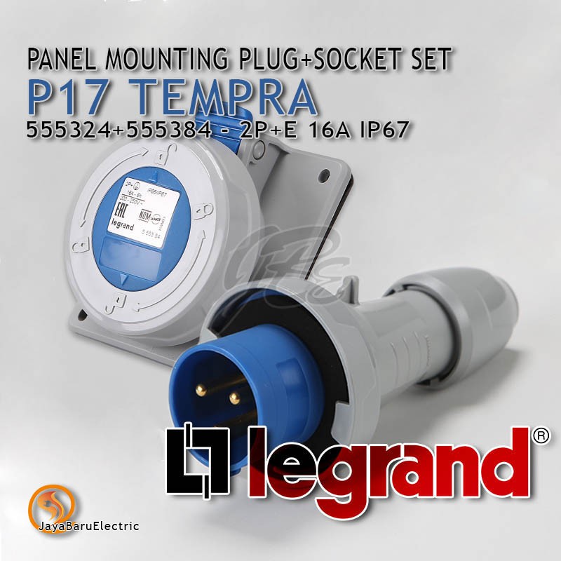 Jual Legrand Paket 1 Set Plug Panel Mounting Socket 2P+E / 3 Pin 3Pin ...