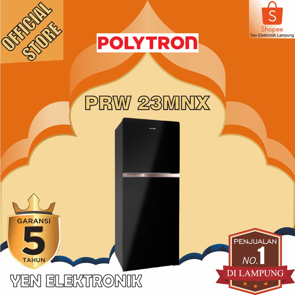 Jual Kulkas POLYTRON PRW 23 MNX - 2 Pintu Belleza Jumbo Tempered Glass ...