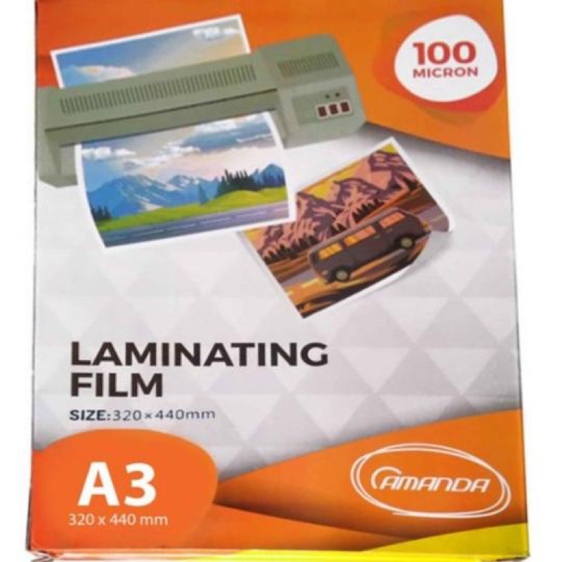 Jual LAMINATING PANAS AMANDA UKURAN A3 / PLASTIK LAMINATING ISI 100 A3 | Shopee Indonesia