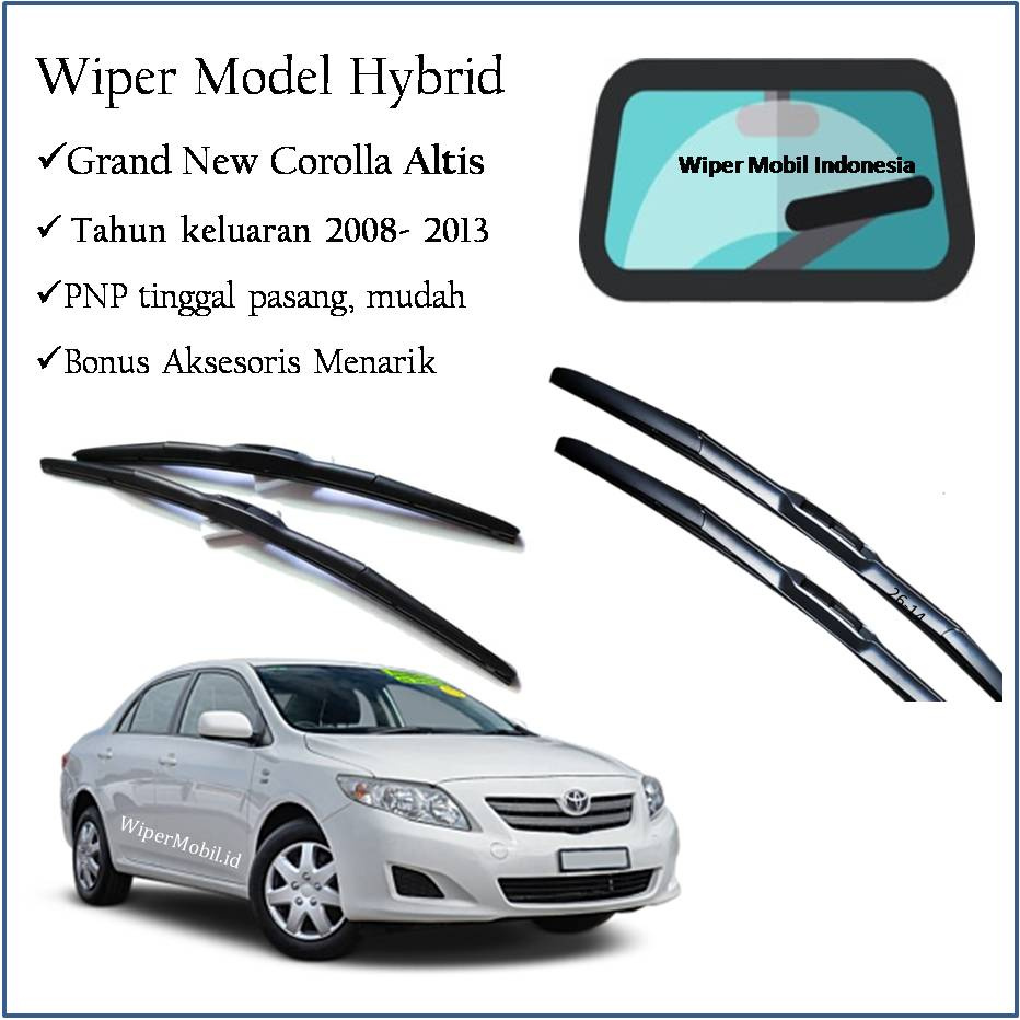 Jual Wiper HYBRID Kaca Mobil Toyota Corolla ALTIS 2008 2009 2010 2011 ...