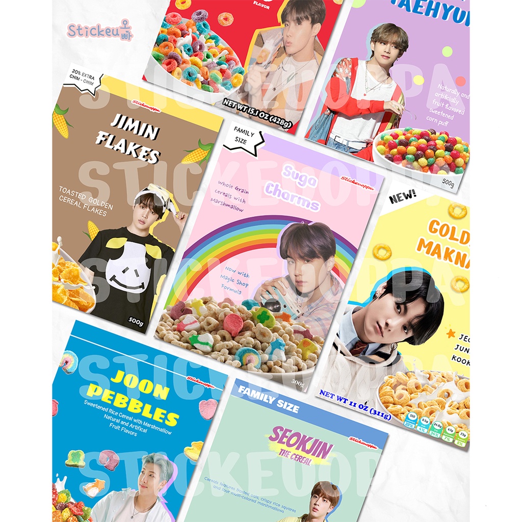 Jual Mini Poster BTS Cereals Edition (Fanmade by Stickeuoppa) | Shopee ...