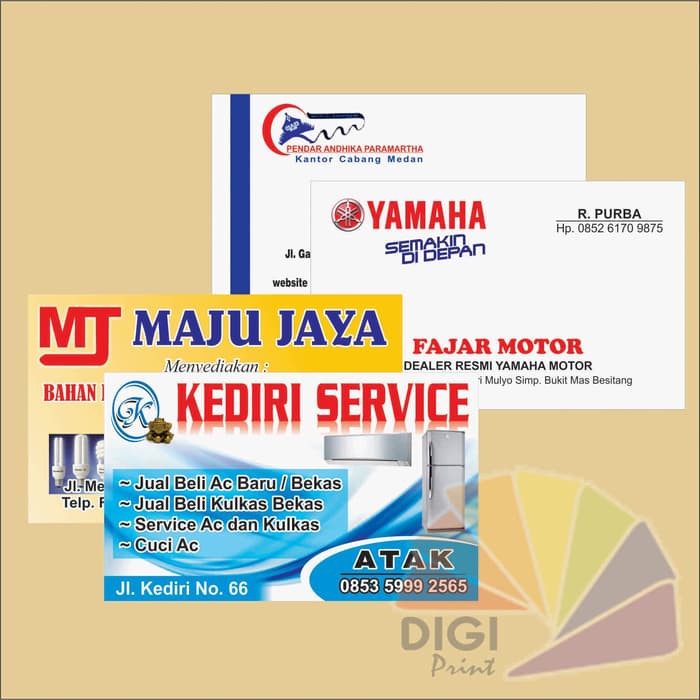 Jual Cetak Print Kartu Nama 2 Sisi / Timbal Balik (Print Laser ...