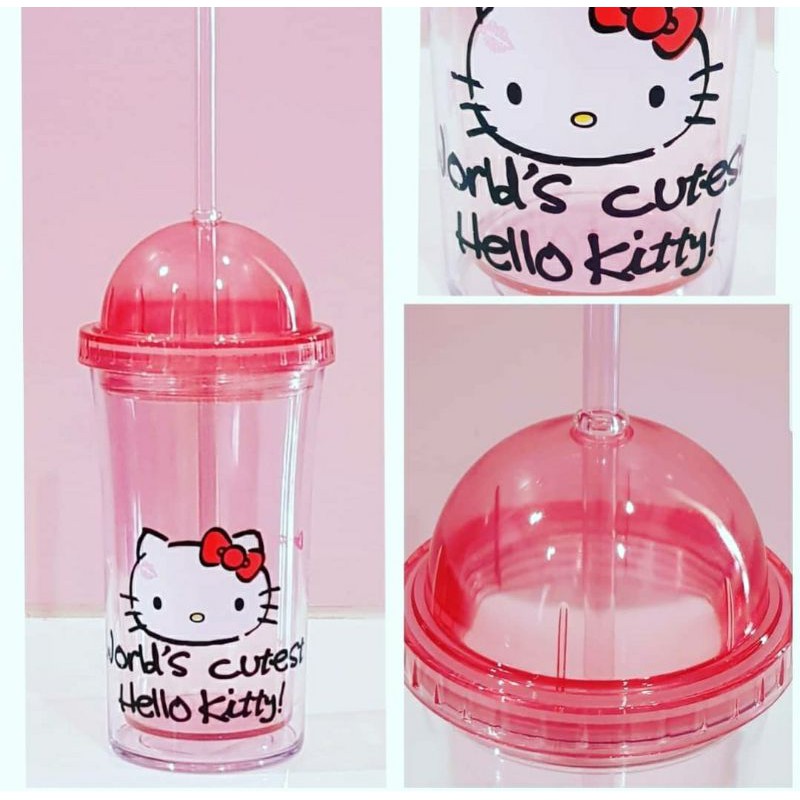 Jual Gelas / Botol Pop Ice Hello Kitty ada sedotan 350ml | Shopee Indonesia