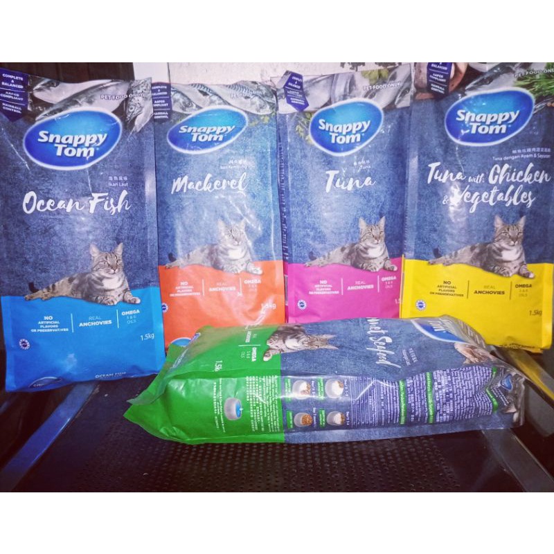 Jual Snappy Tom 1,5kg All Varian Snappy Tom Dry Food Makanan Kucing ...