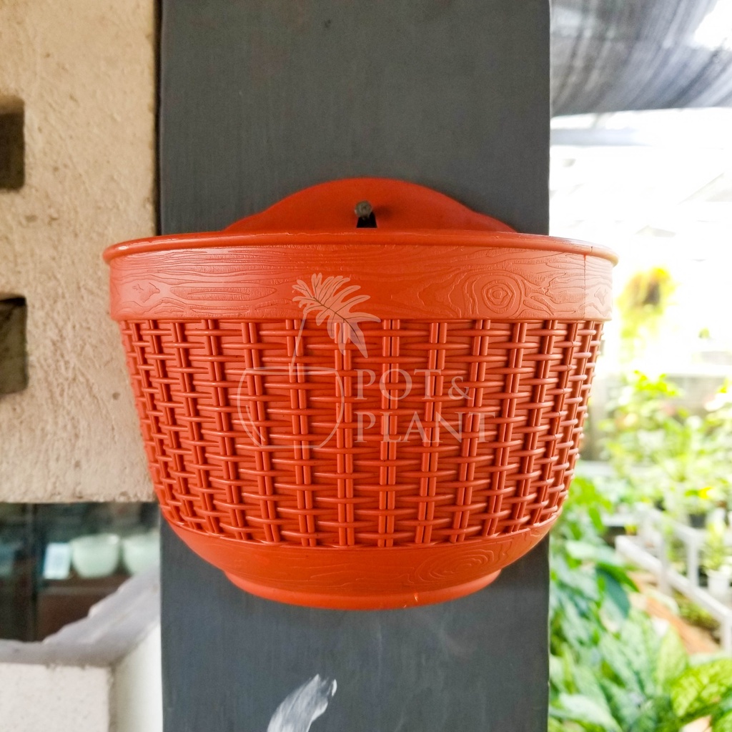Jual Pot Nara 18 Tempel Dinding Motif Rotan - 5518 - MERAH BATA ...