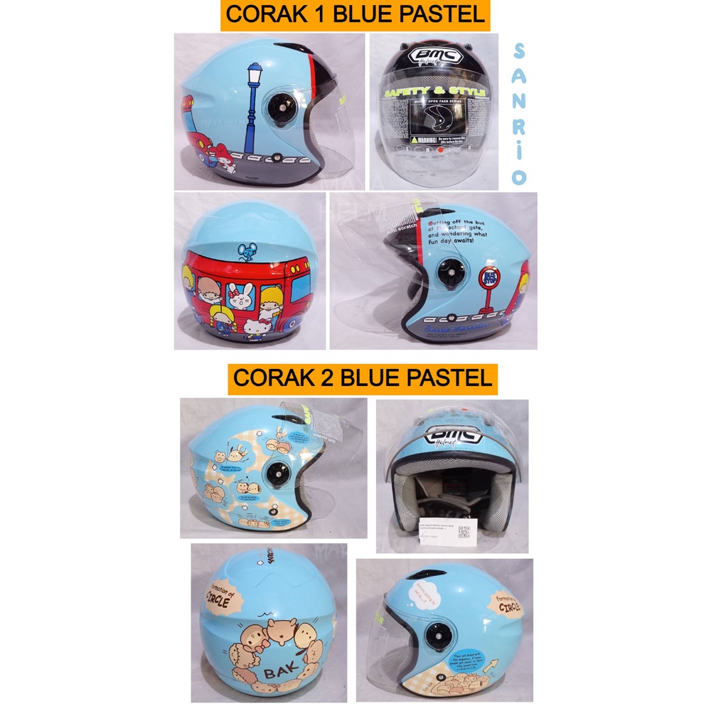 Jual Helm BMC Milan Cartoon Sanrio Mix half face | Shopee Indonesia