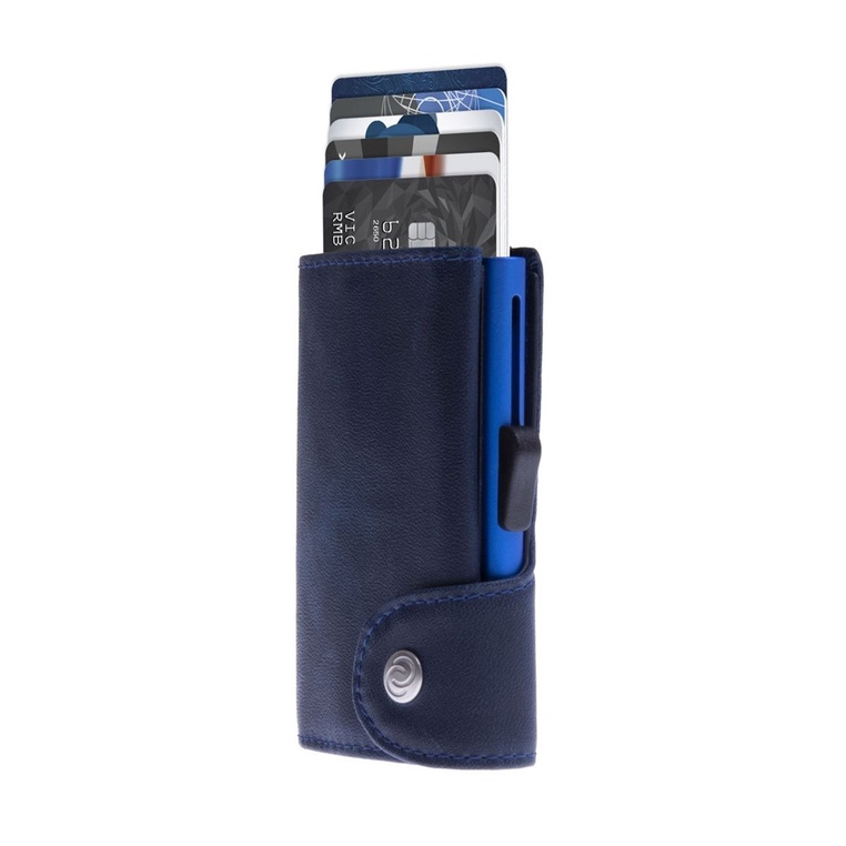 Jual C-Secure Italian Leather RFID Wallet Blue Dompet Pria | Shopee ...