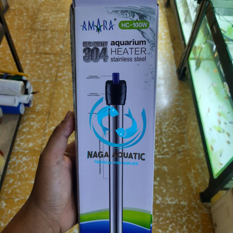 Jual Heater Amara Stainless 100 Watt Pemanas Aquarium Amara Stainless ...