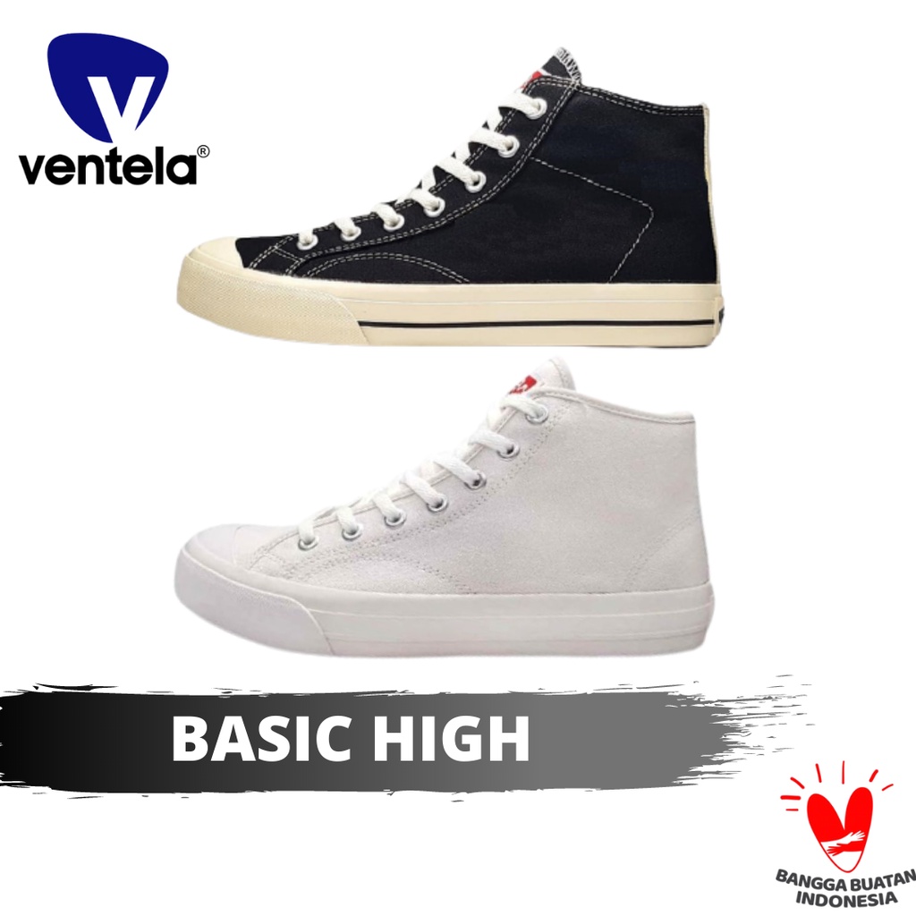 Jual Sepatu Ventela Basic High Black Natural Full White Original ...