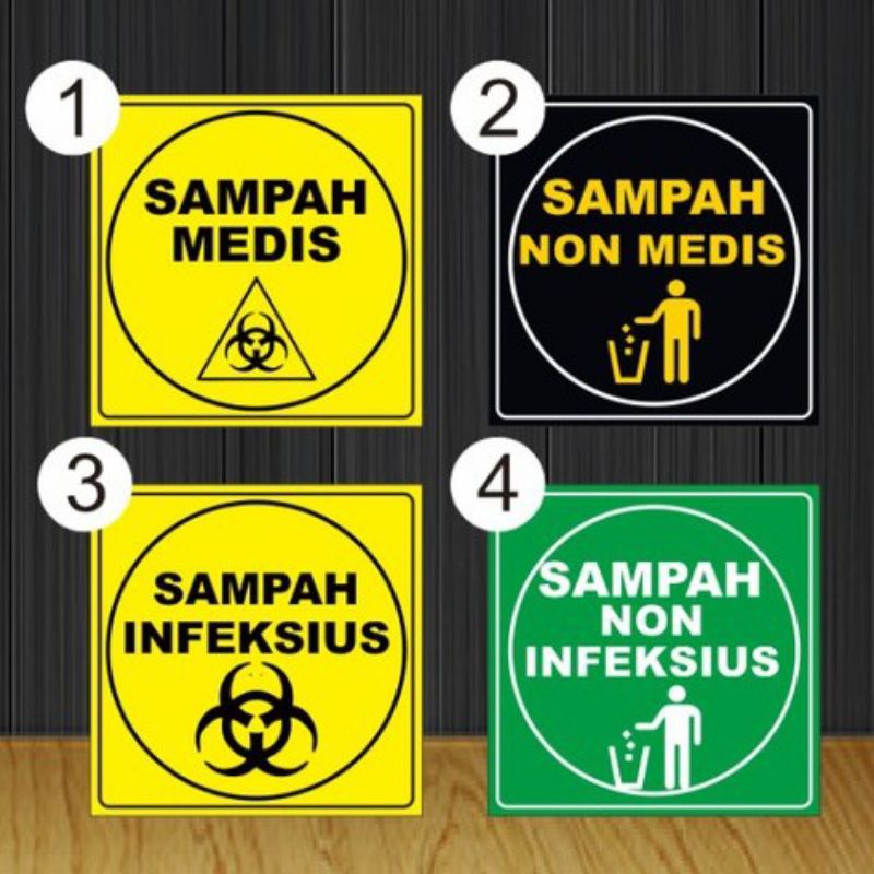 Jual stiker sampah medis, sampah non medis. stiker infeksius, non ...