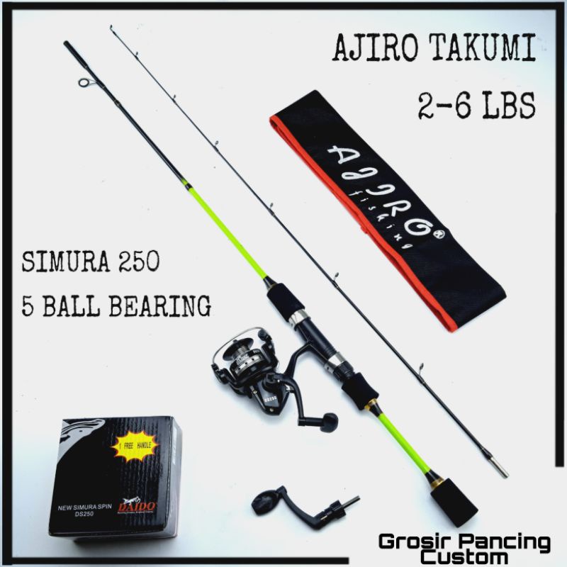 Jual satu set joran pancing ul ultralight lentur fiber solid kuat murah ajiro takumi 165 180 cm ...