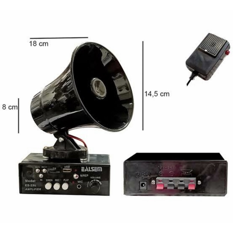 Jual Megaphone amplifier set Ealsem ES-33S. toa pengeras suara bisa ...