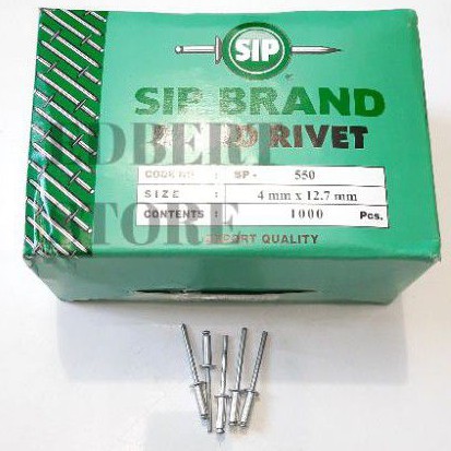Jual Paku Rivet SIP BRAND SP 550 / Paku Lipet 4mm x 12,7mm Harga Per ...