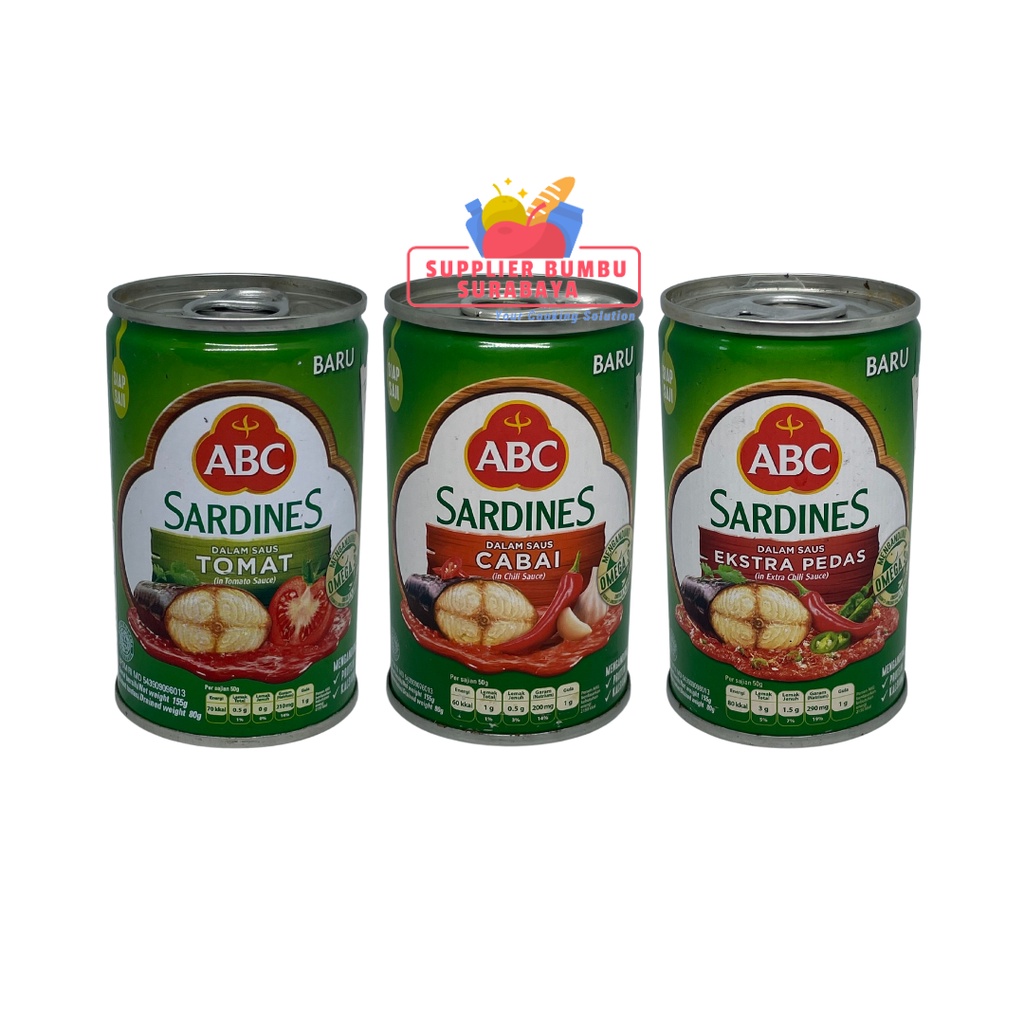 Jual Sarden ABC Sardines Tomat Cabai Extra Pedas Kaleng 155g | Shopee ...