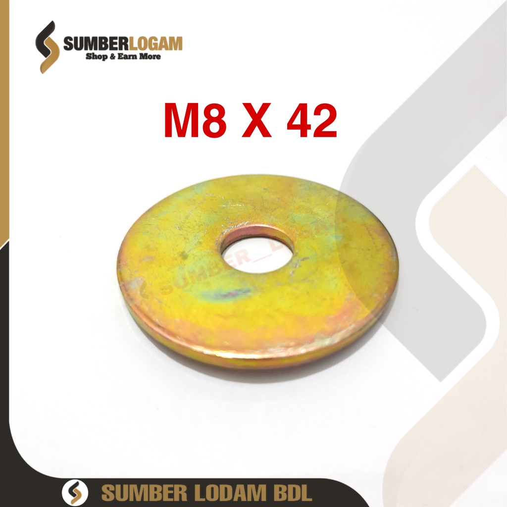 Jual RING PLAT LEBAR / WASHER PLAT KUNING M8 X 42MM | Shopee Indonesia