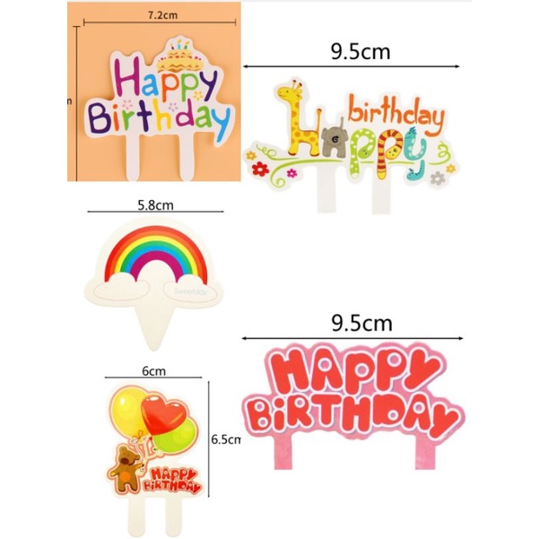 Jual topper kue/topper cake/topper happy birthday topper cupcake ...