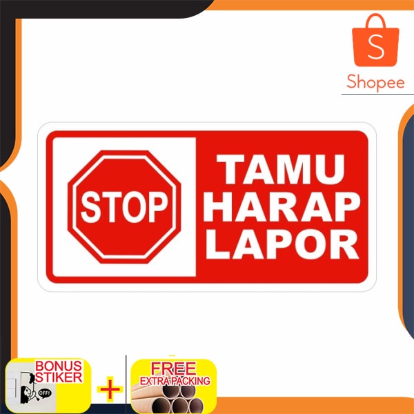 Jual Murah Rambu Sign Papan TAMU WAJIB LAPOR 30cm x 15cm Akrilik Elegan ...