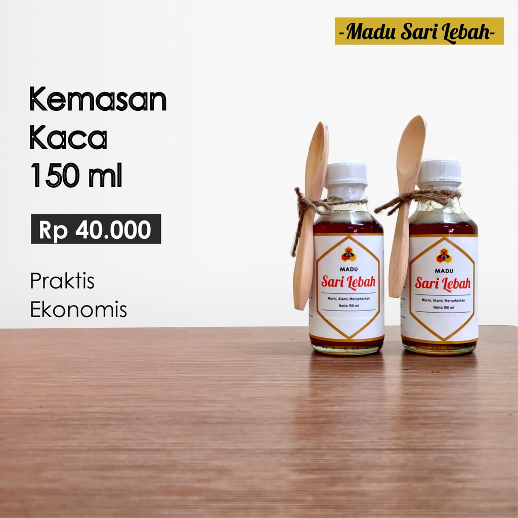 Jual Madu Sari Lebah Kemasan Botol Kaca 150 ml | Shopee Indonesia