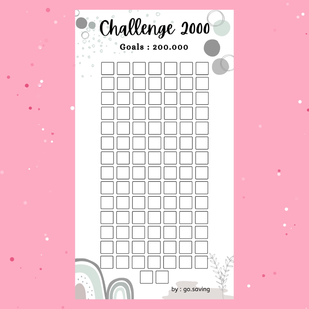 Jual Binder Saving Challenge 2.000 / Tantangan Menabung Binder A6 | Shopee Indonesia