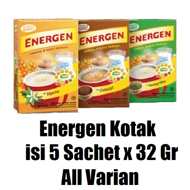 Jual Energen Sereal Kotak 32 gr x 5 Sachet All Varian | Shopee Indonesia