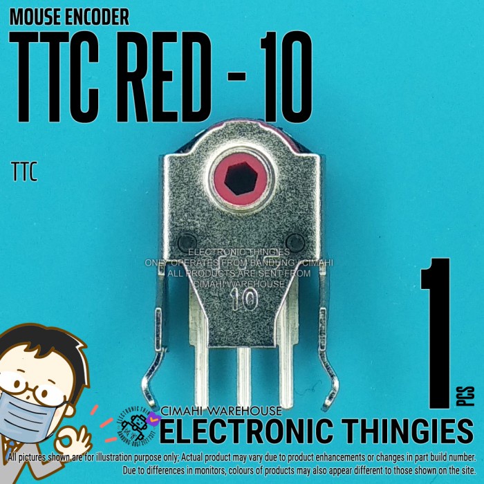 Jual MOUSE ENCODER TTC RED 10MM - RED WHEEL | Shopee Indonesia