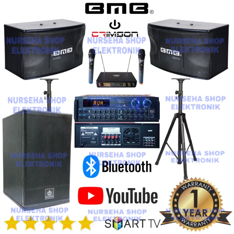 Jual Paket karaoke BMB 10 inch CS 450v Subwoofer 12 inch CRIMSON full ...