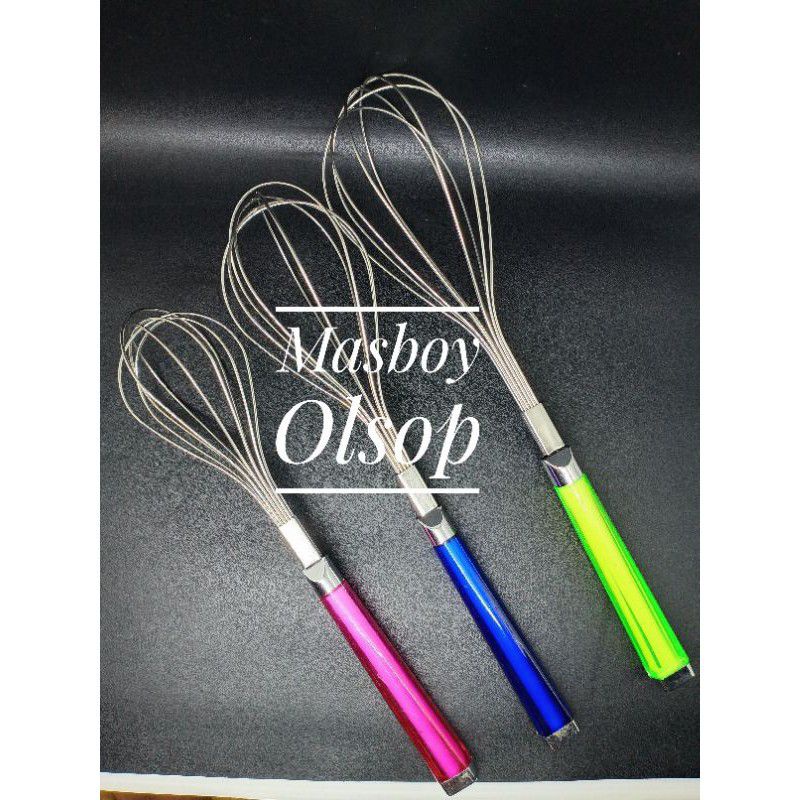 Jual kocokan whisk/kocokan telur gagang kristal warna/24cm | Shopee ...
