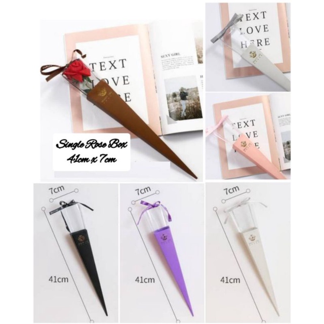 Jual Single Rose Box Kecil ( Tanpa Bunga) Kertas Box Bunga Plastik ...