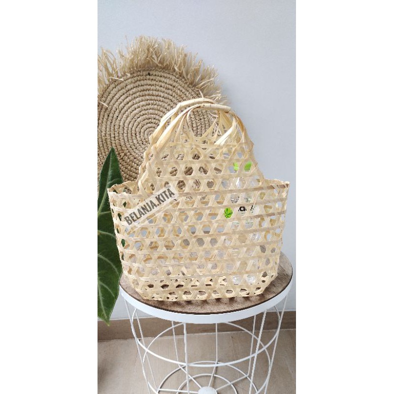 Jual keranjang hampers bambu / tas hantaran anyaman bambu b | Shopee Indonesia
