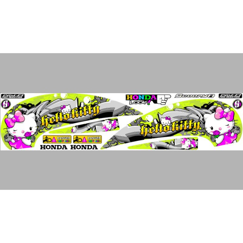 Jual stiker striping scoopy hello kitty kombinasi warna yelow | Shopee ...