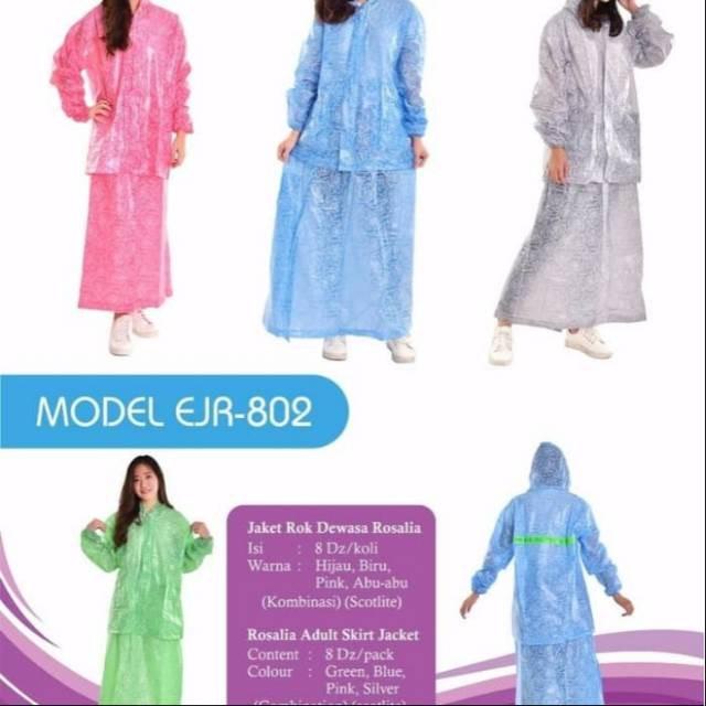 Jual Jas Hujan Rok Batik / Jas Hujan Gamis Model Baju Rok Motif Bunga ...