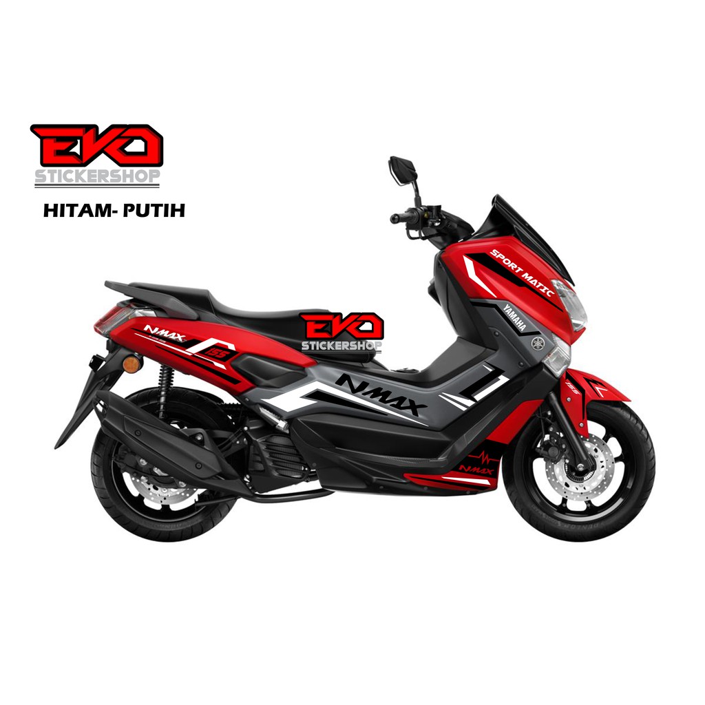 Jual STIKER NMAX MERAH CUTTING STICKER NMAX HITAM PUTIH | Shopee Indonesia